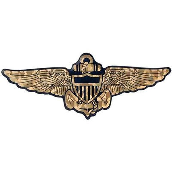 Aviator Wing Reflective Domed Decal - 6"