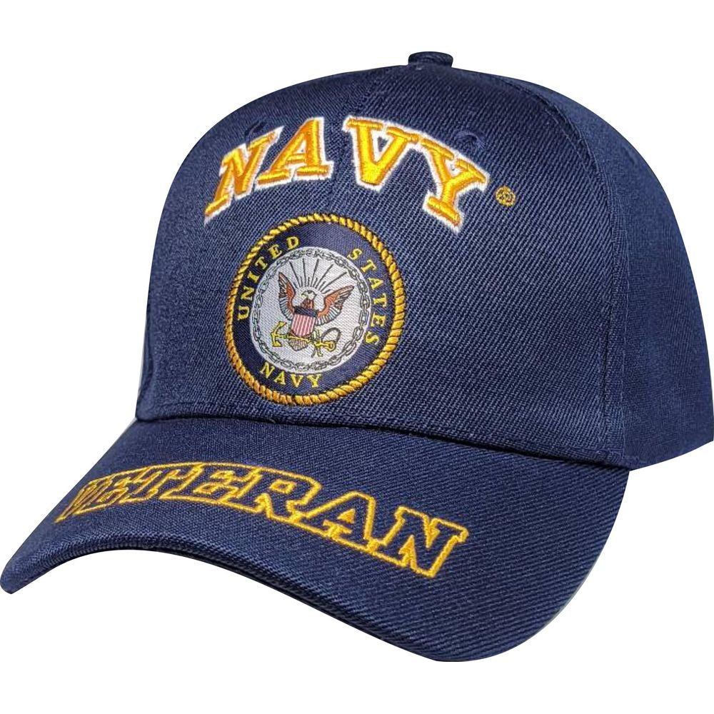 Navy Veteran Multi Position embroidered Blue Ball Cap