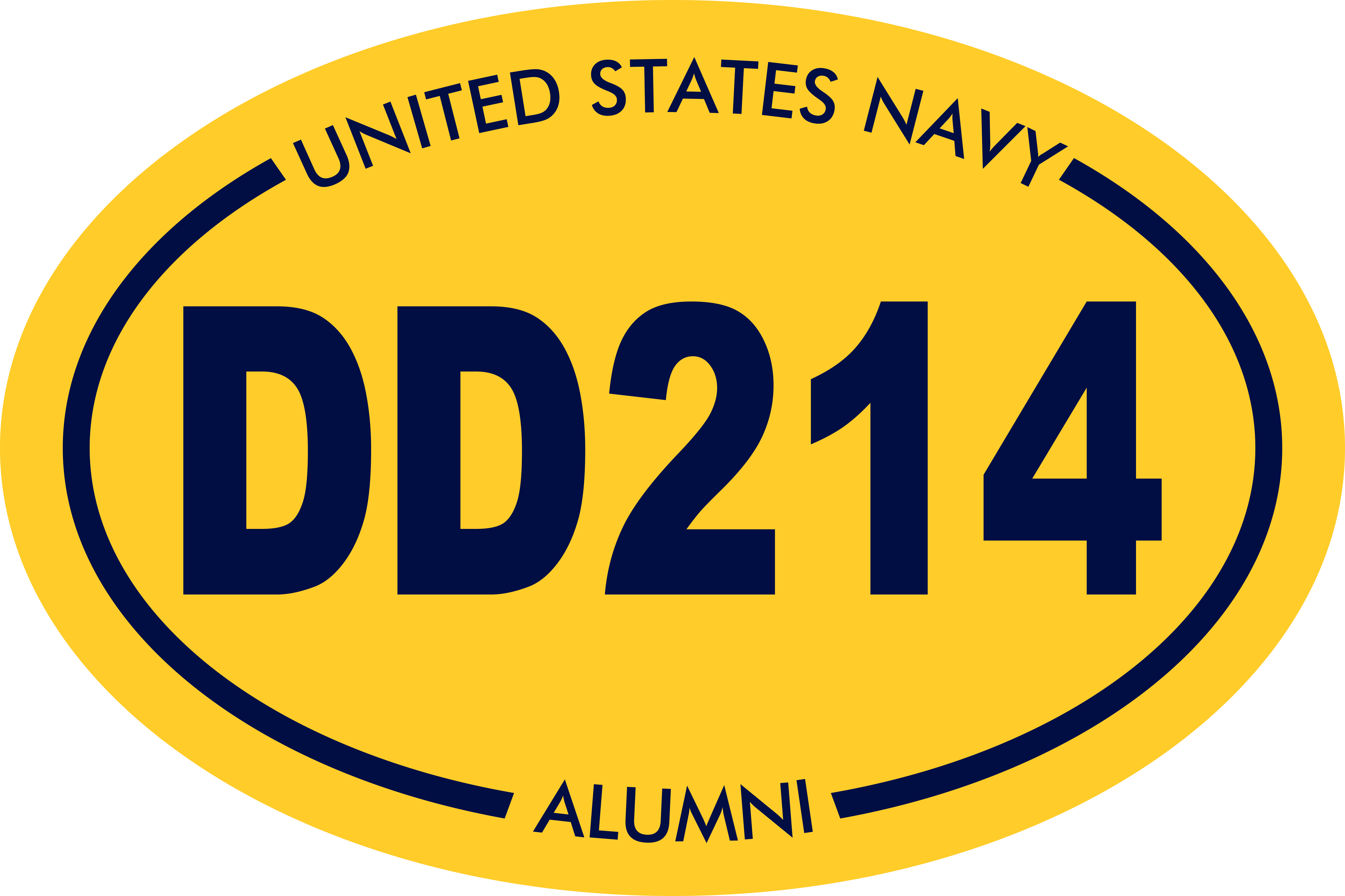United States Navy DD214 Alumni Oval Sticker