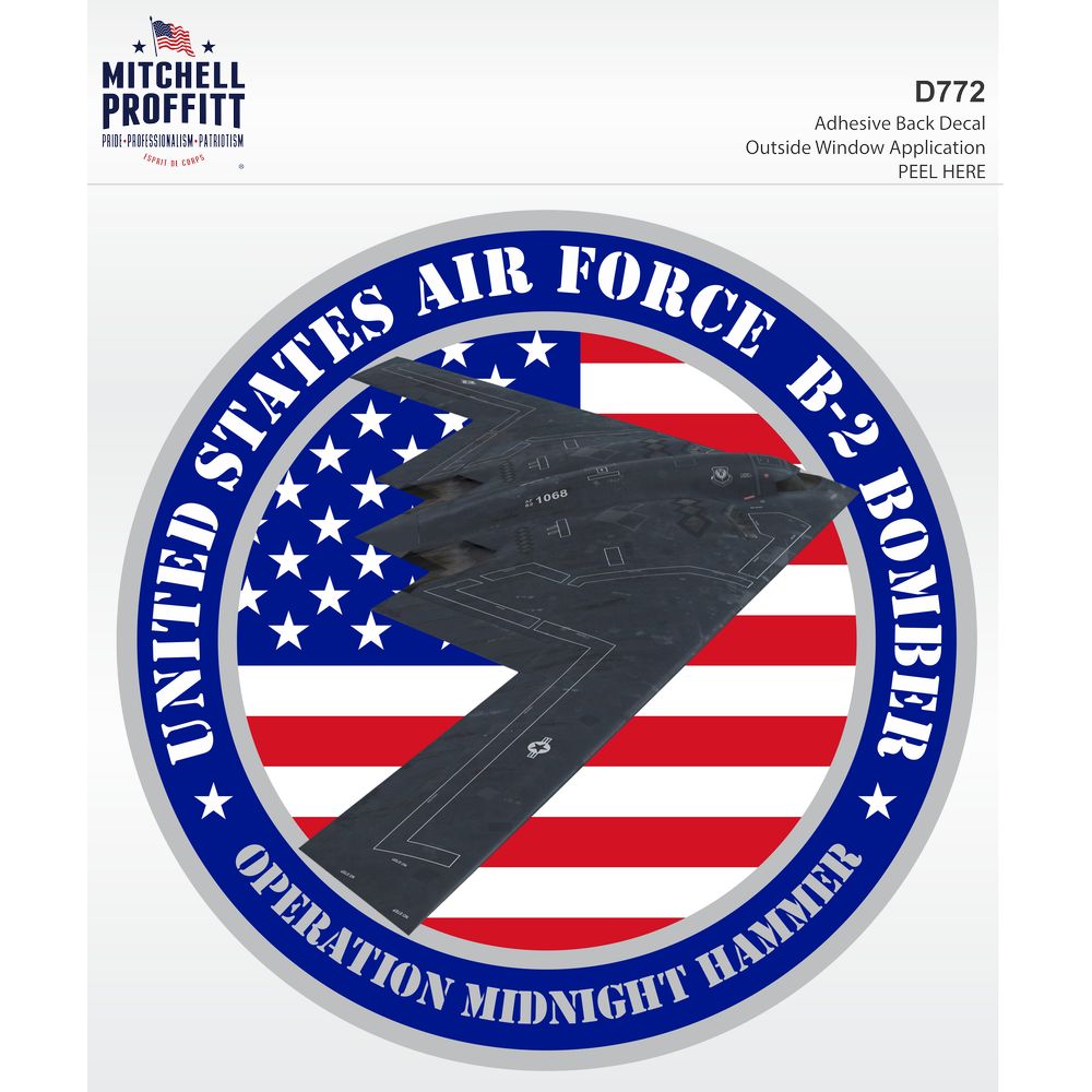 B2 Bomber Flag Decal