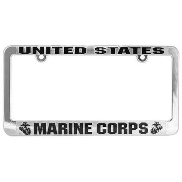 US Marine Corps License Plate Frame, Metalized Plastic – Honor Country