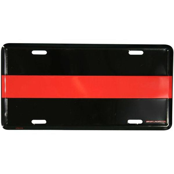 Red Stripe License Plate