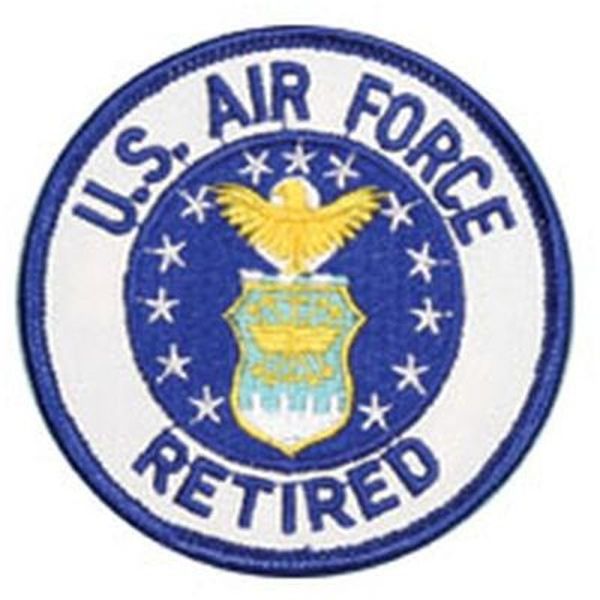 US Air Force Retired Patch, 3" Round