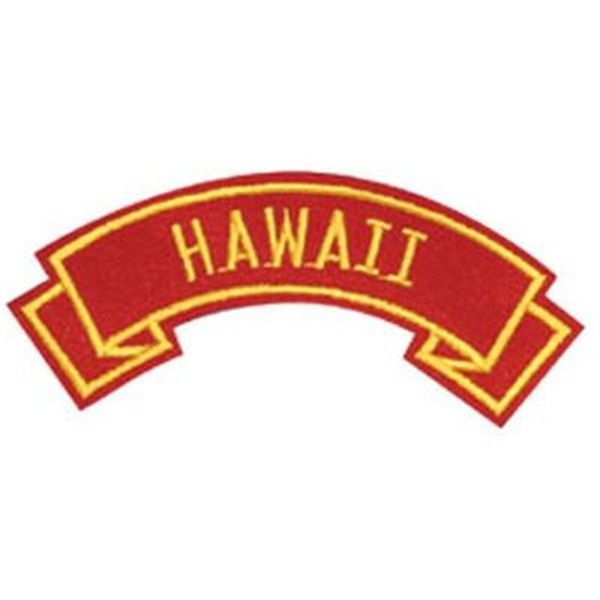 Hawaii Yellow on Red Shoulder Rocker Patch