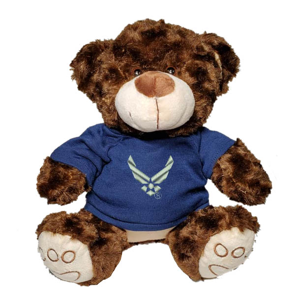 U.S. Air Force Symbol on 10" Plush Dark Brown Bear