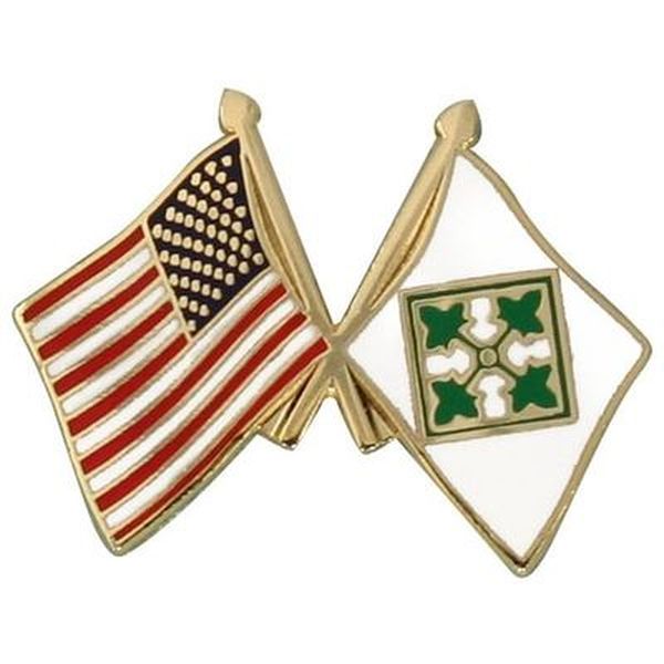 4th Infantry Division Flags Lapel Pin