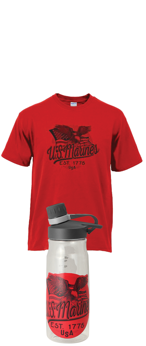 United States Marines Shirt/Water Bottle Gift Pack – Honor Country