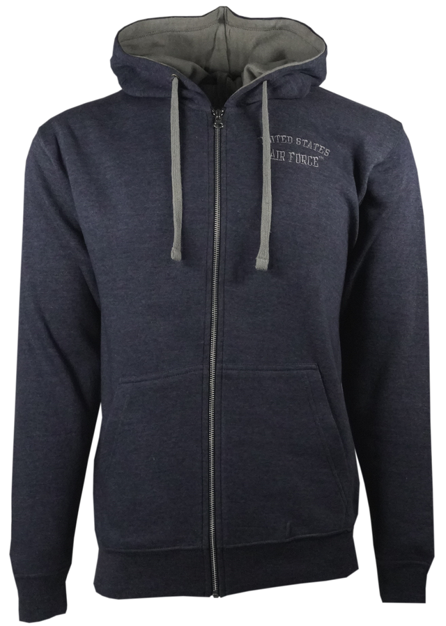 United States Air Force on Fleece Zip Up Hoodie